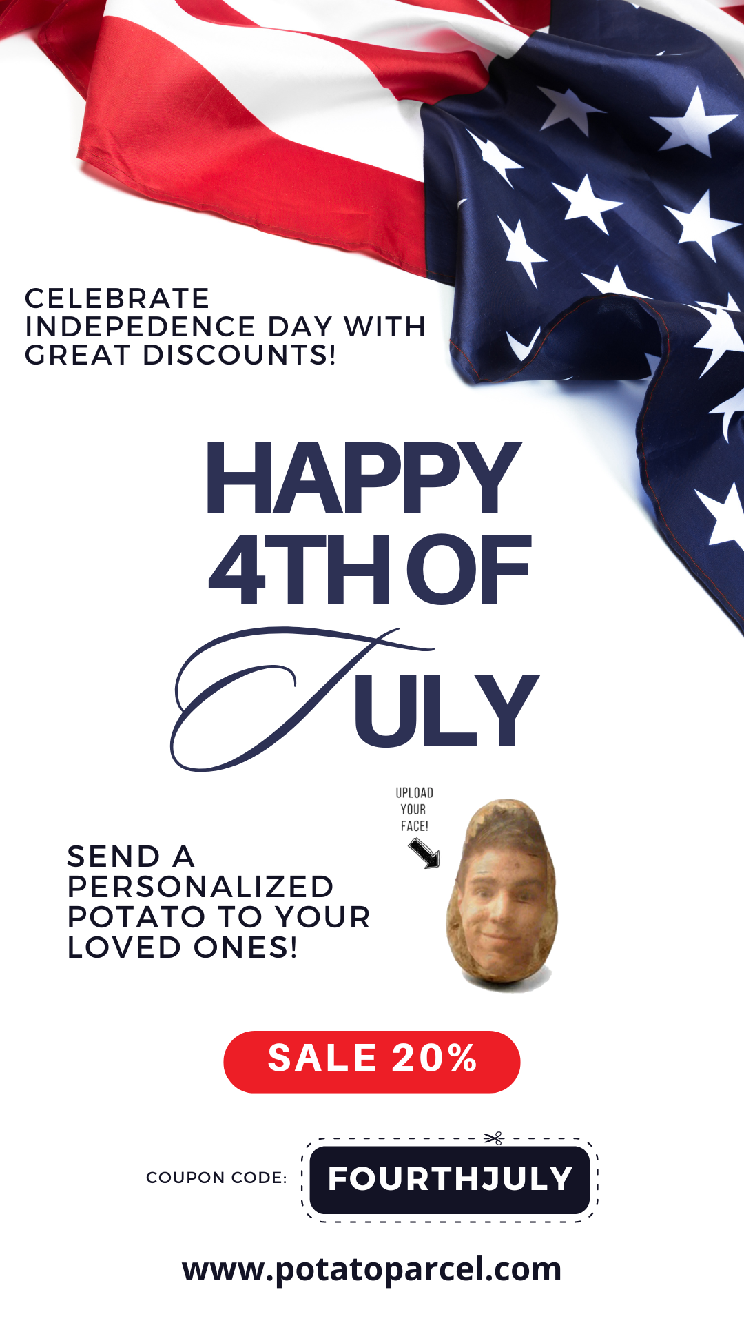 Potato Parcel - Your Image and Message on a Potato! A Unique Gift!